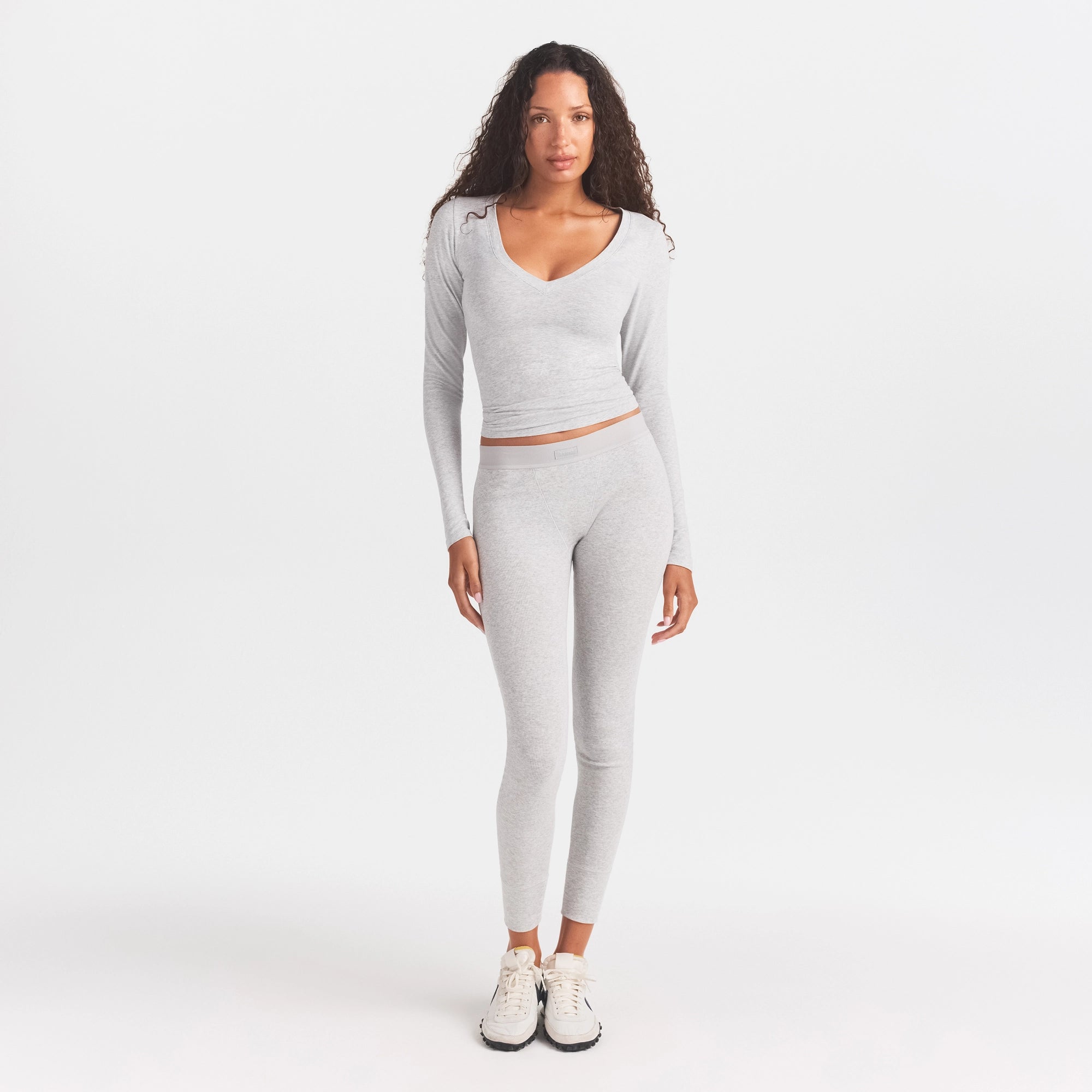 SKIMS mid rise legging | pink | 2xs | cotton rib